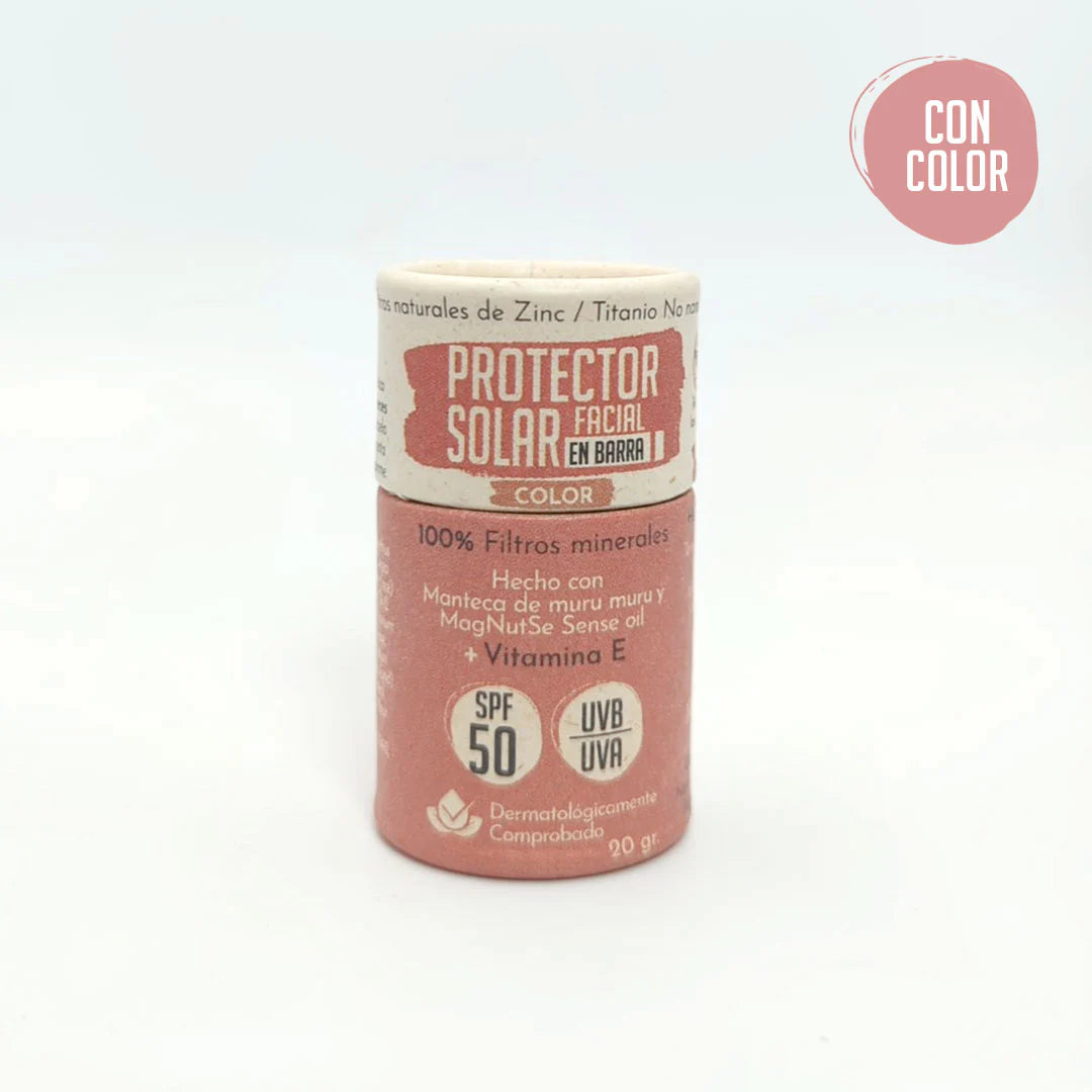 Protector Solar Facial CON COLOR en Barra Santo Remedio – Verde Pluma